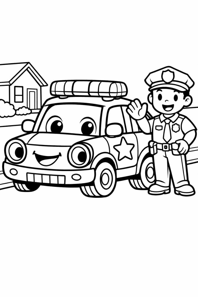 Coloring Page of Police Officer