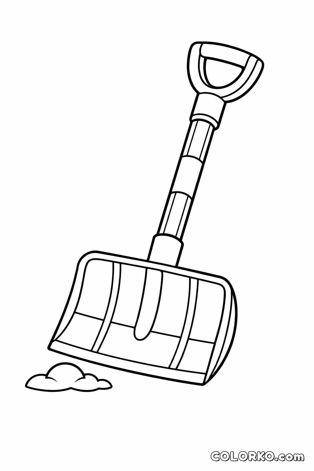 Snow Shovel Coloring Page for Kids Ages 6–8
