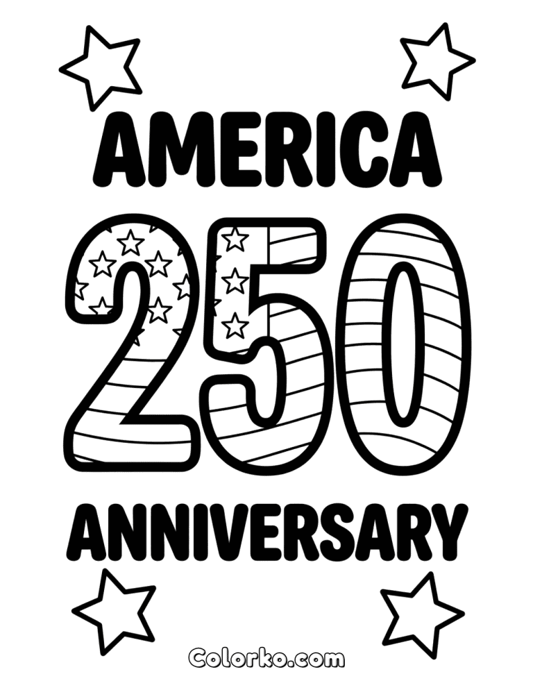 150+ Free America 250 Coloring Pages 2026 (4th of July)