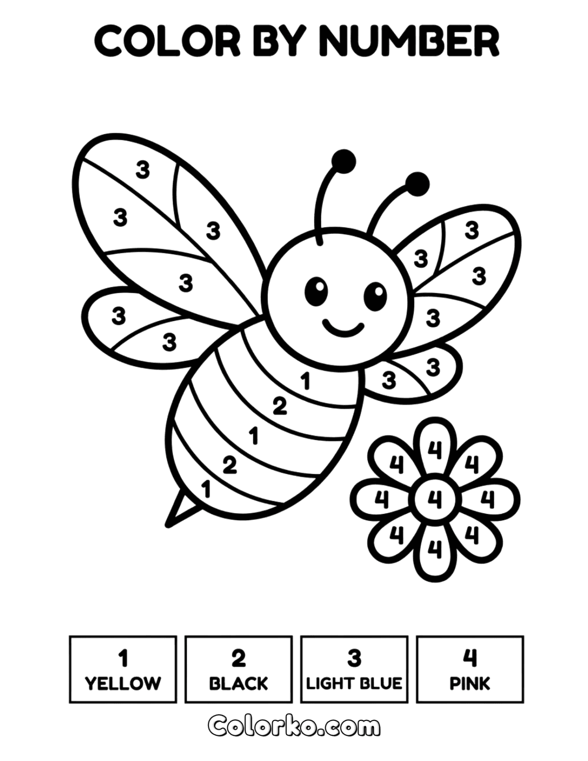 Butterfly Garden Color by Number — Free Printable Page
