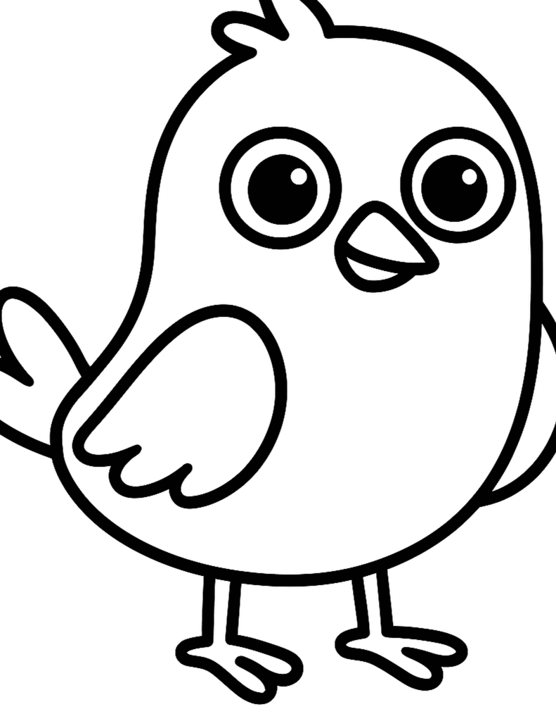 Cute Bird Coloring Page – Easy Printable for Toddlers