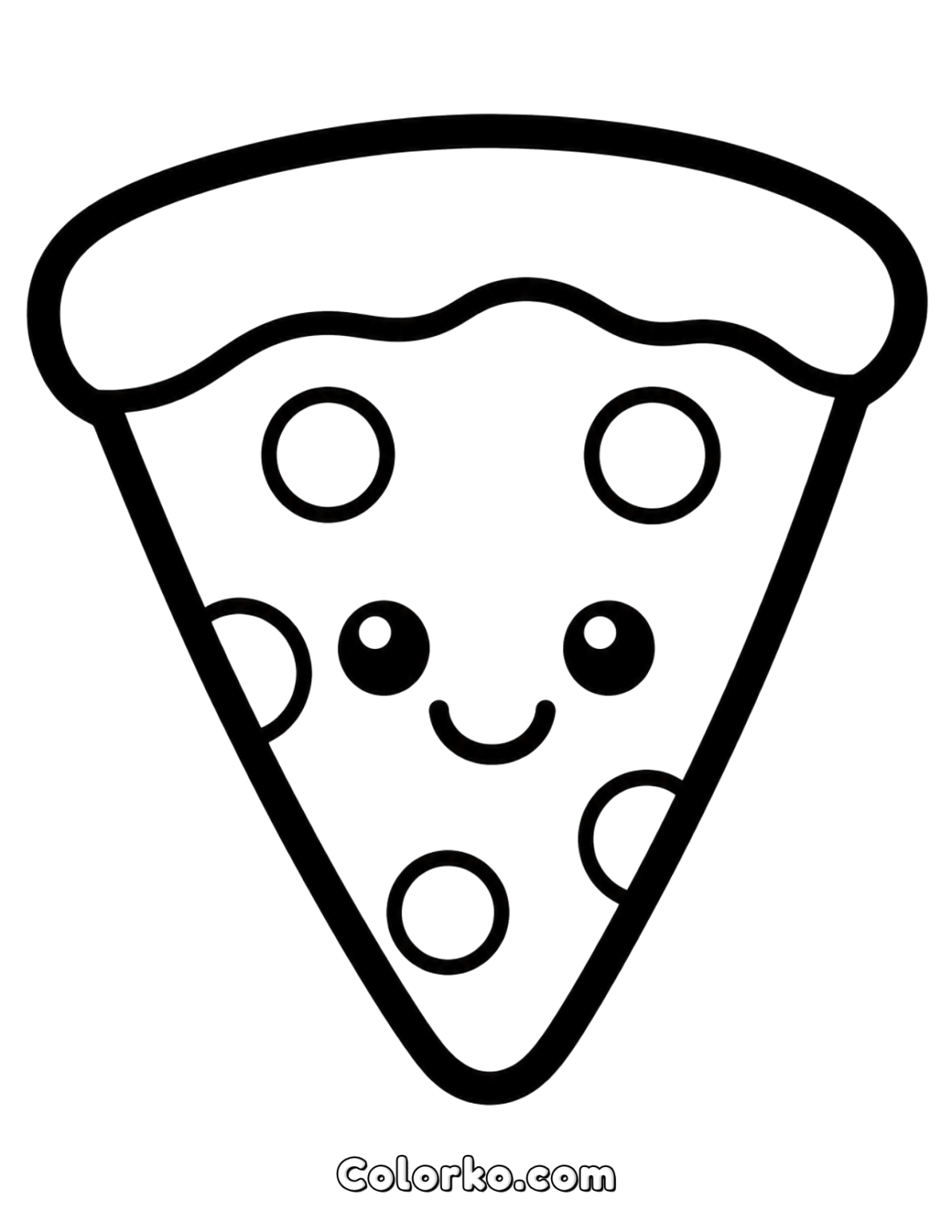 Simple Pizza Slice Coloring Page Free Printable for Toddlers
