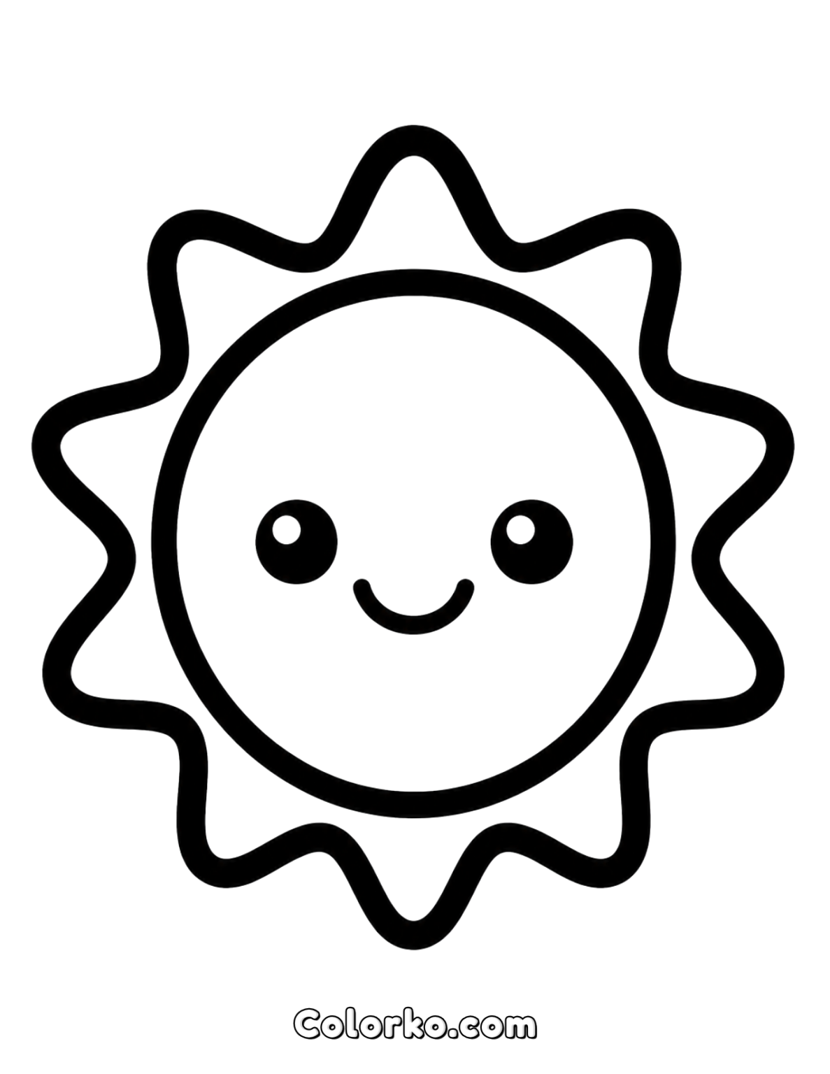 Cute Simple Sun Coloring Page — Free Printable for Kids