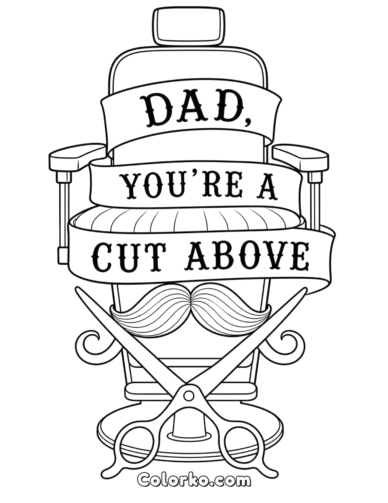 Dad You're a Cut Above Coloring Page (Free PDF)