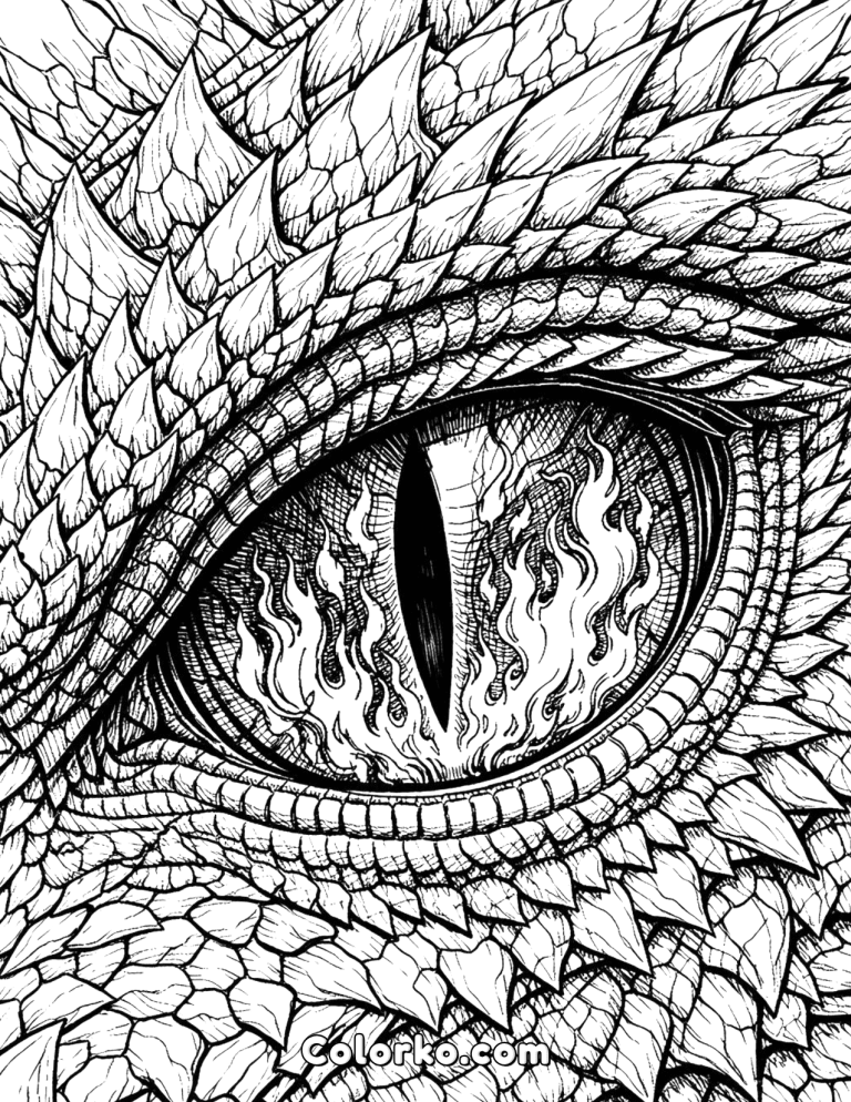 Wolf Coloring Page Dragon Eye Coloring Pages Realistic
