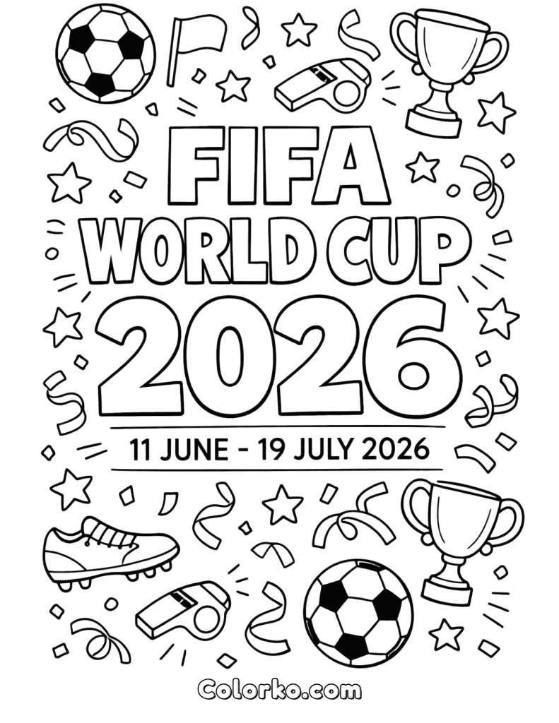 56 FIFA World Cup 2026 Coloring Pages (Free Printables)