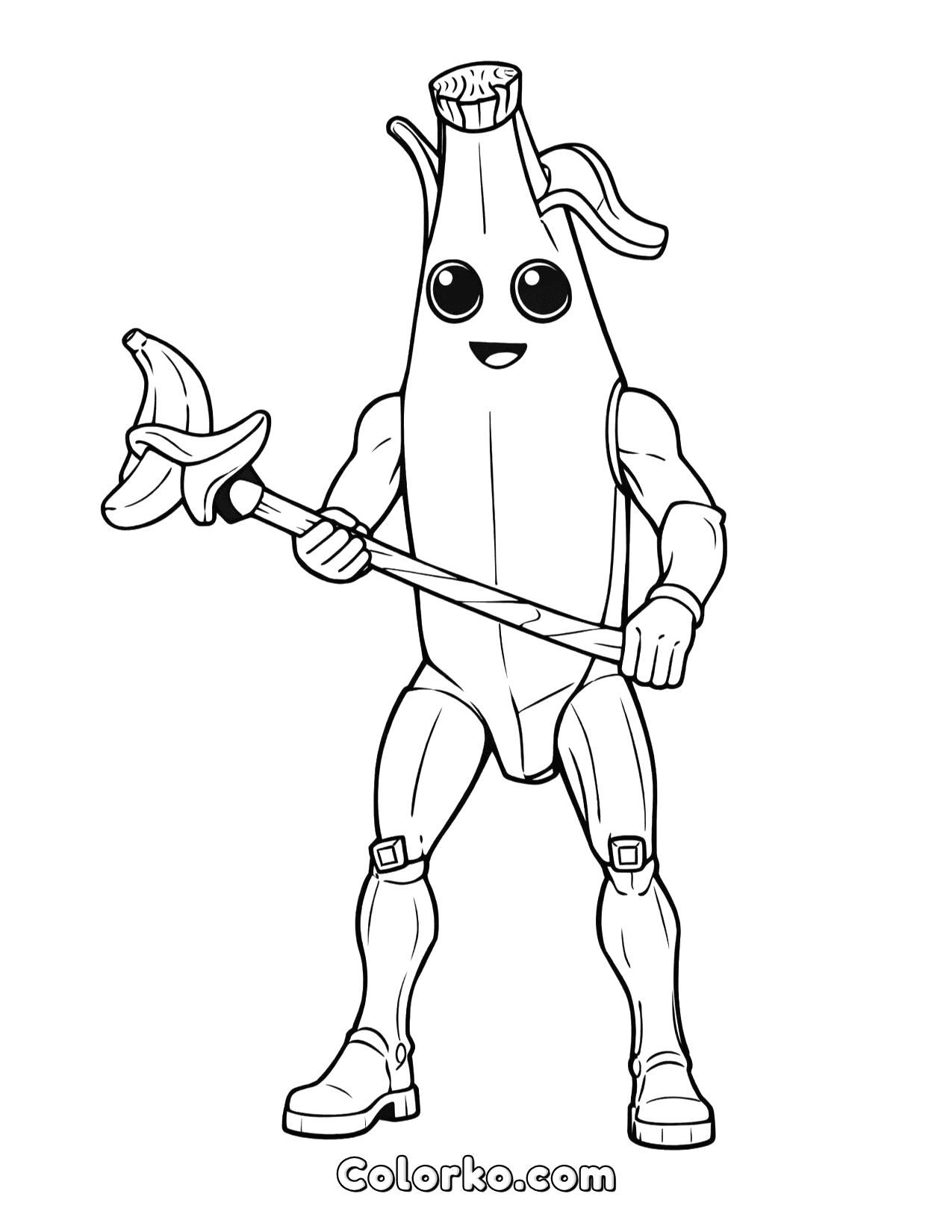 Fortnite Peely Coloring Page for Big Kids Ages 8–10