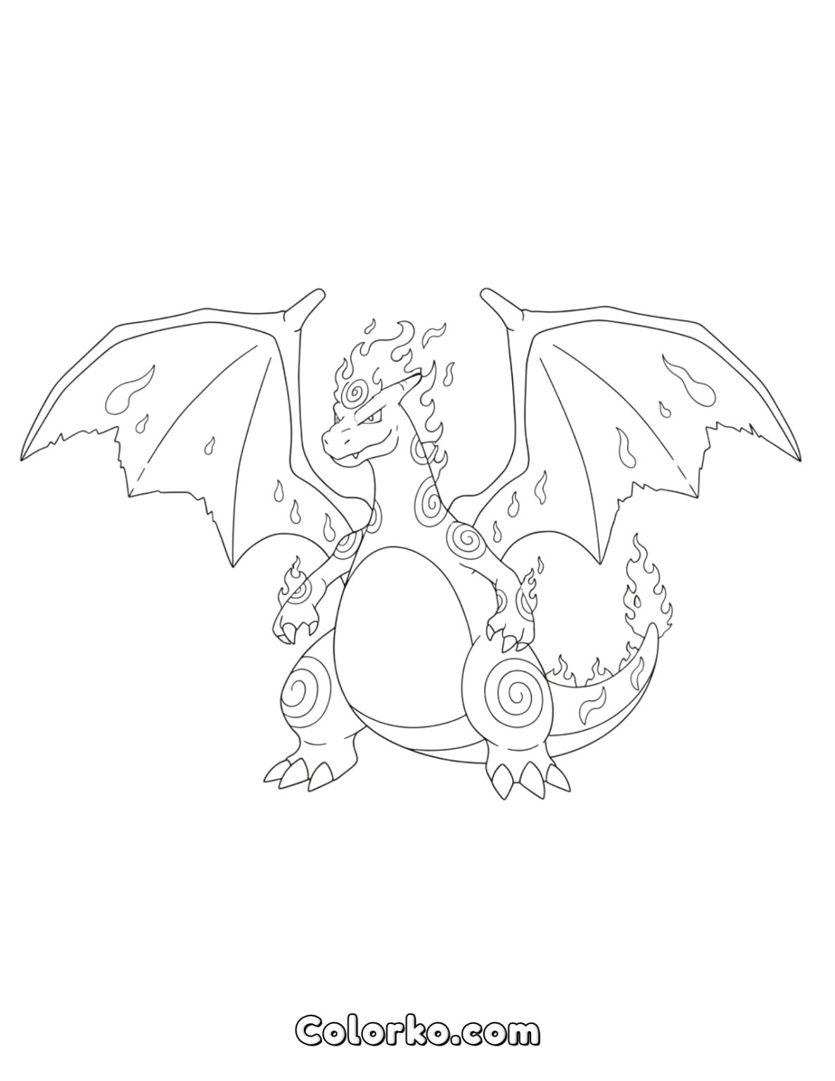 Gigantamax Charizard Coloring Page for Big Kids
