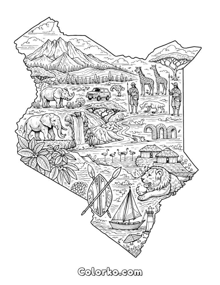 World Maps Coloring Pages