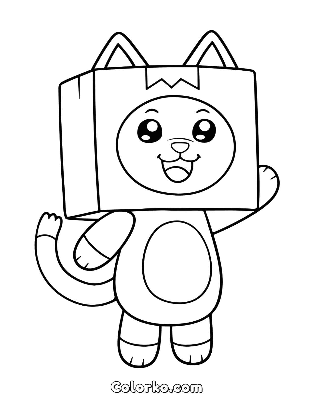 LankyBox Foxy in a Box Coloring Page for Ages 6-8