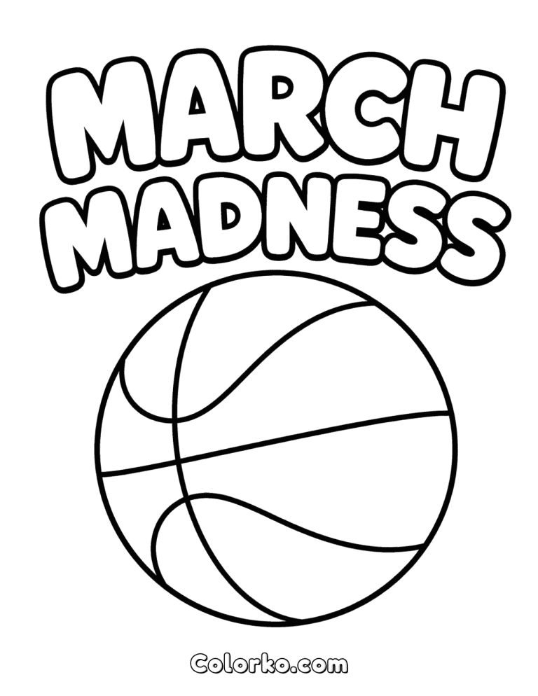 March Madness 2026 Coloring Pages – Printable Basketball Fun