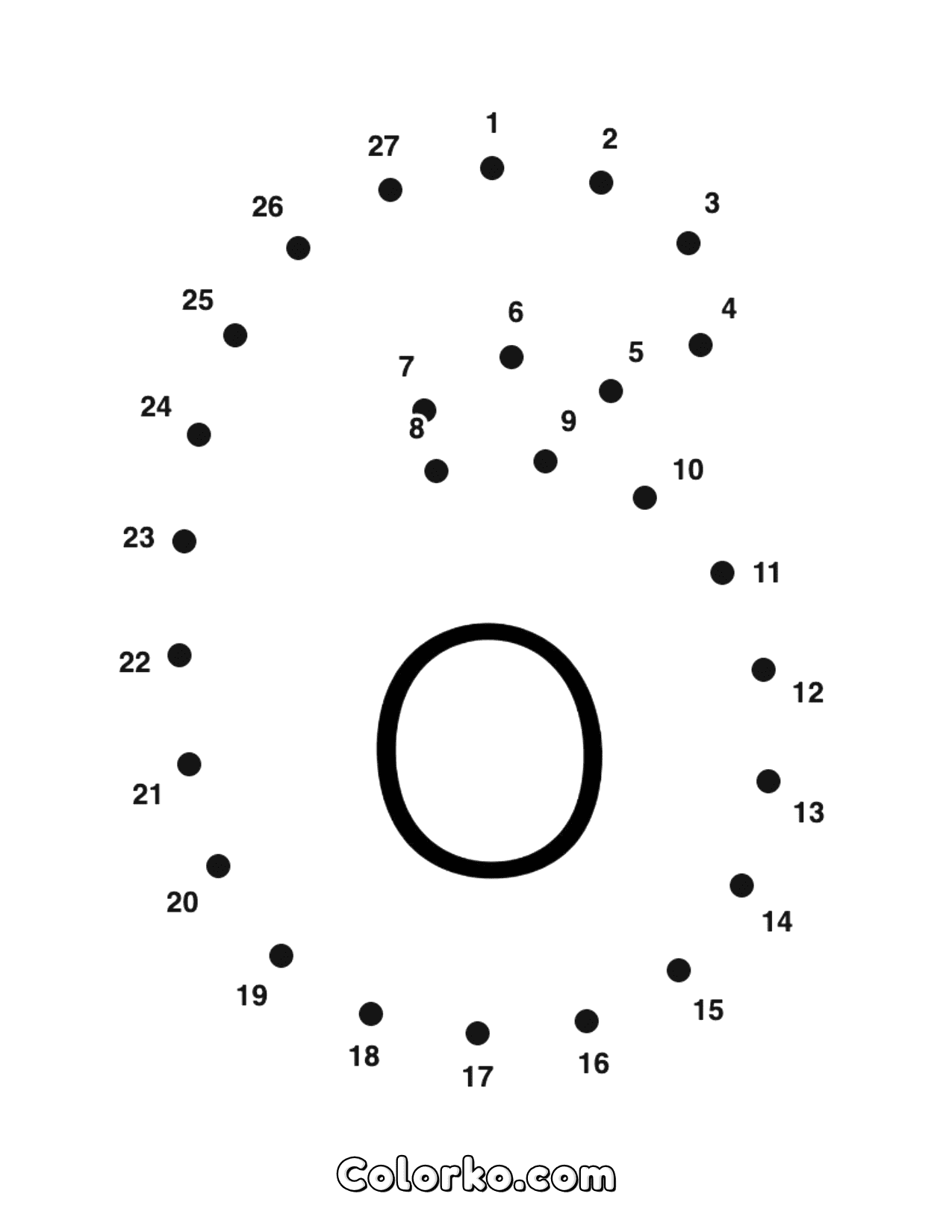 Number 6 Dot-to-Dot Coloring Page — Free Printable | Colorko