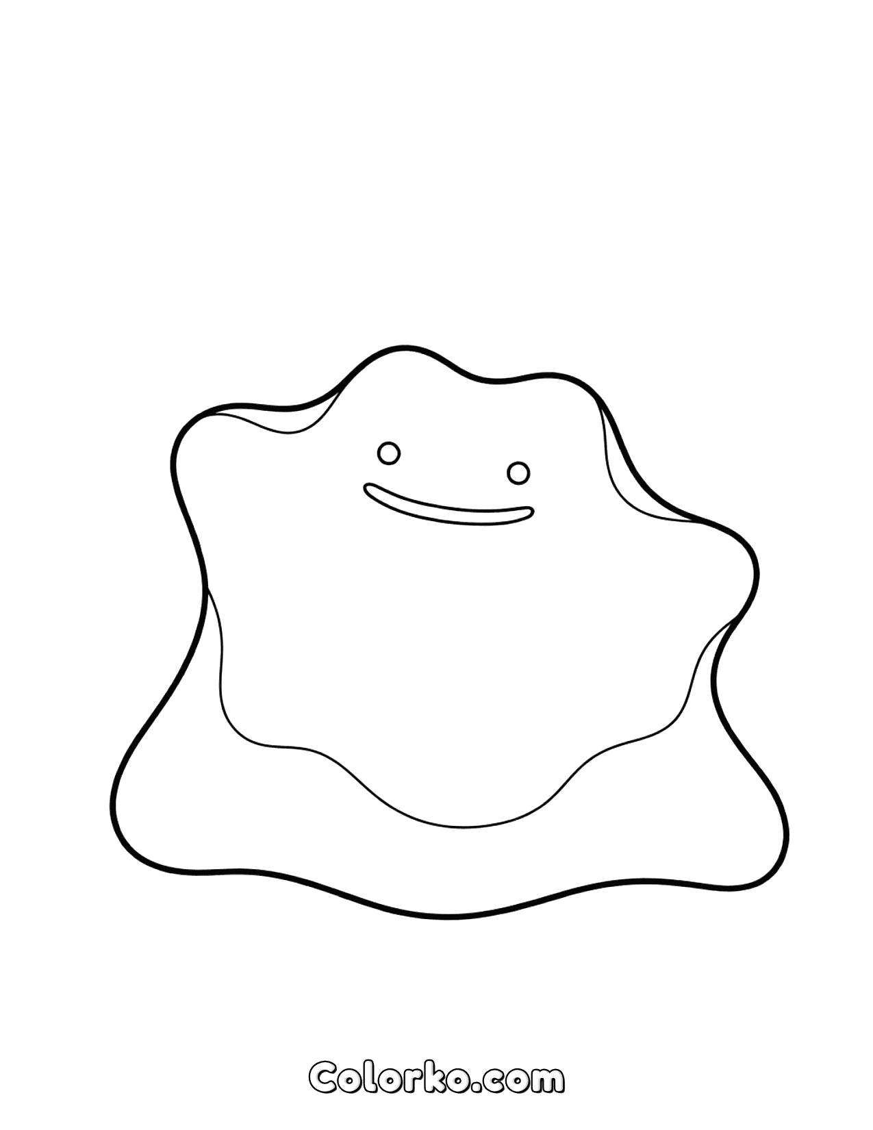 Pokemon Ditto Coloring Page for Kids