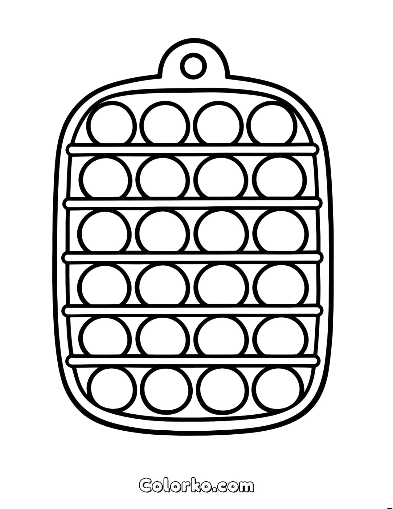 Pop It Fidget Toy Coloring Page for Toddlers Ages 2-4