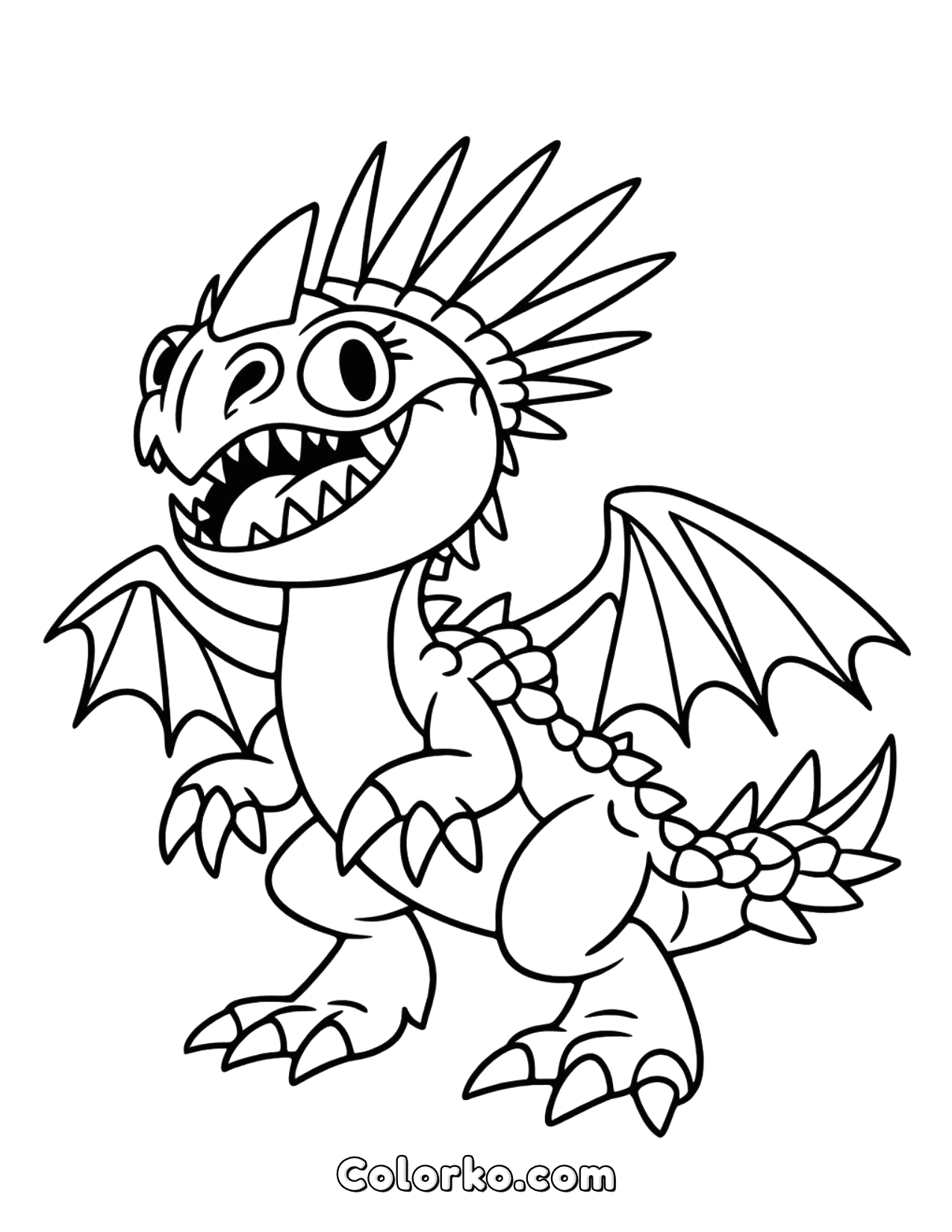 Stormfly Dragon Coloring Page for Big Kids Ages 8–10