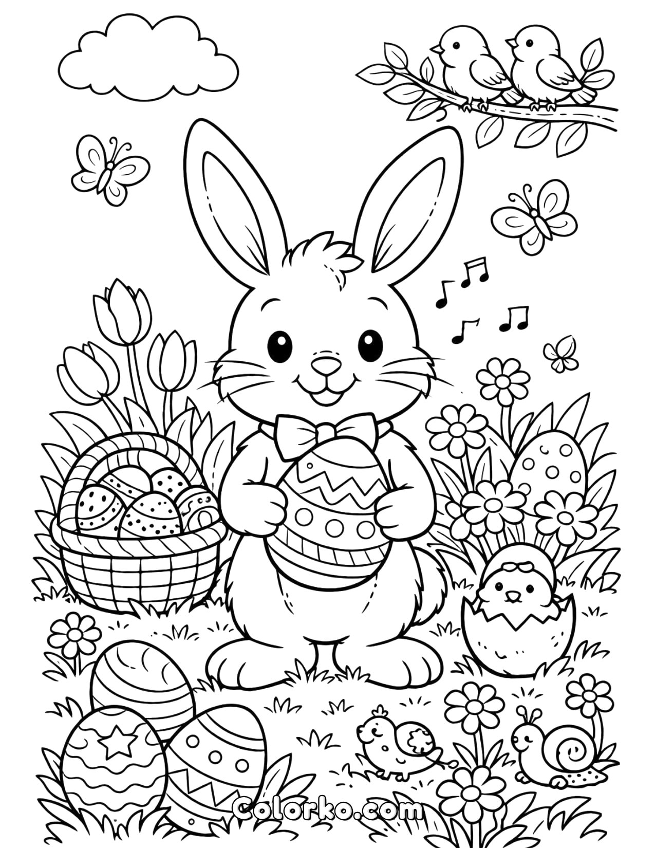 Coloring Page of Easter Bunny for Ages 8-10