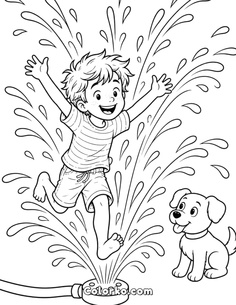 Sprinkler Coloring Page — Free Printable for Kids │ Colorko