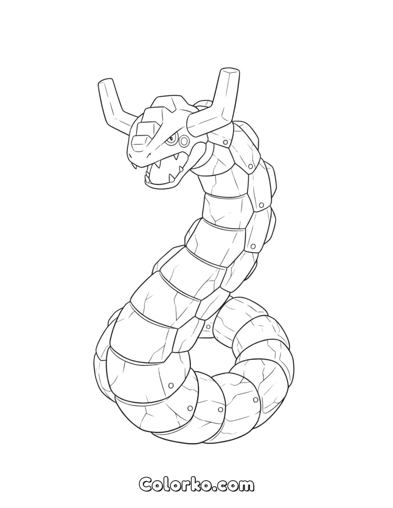 Steelix Pokemon Coloring Page for Big Kids Ages 8-10