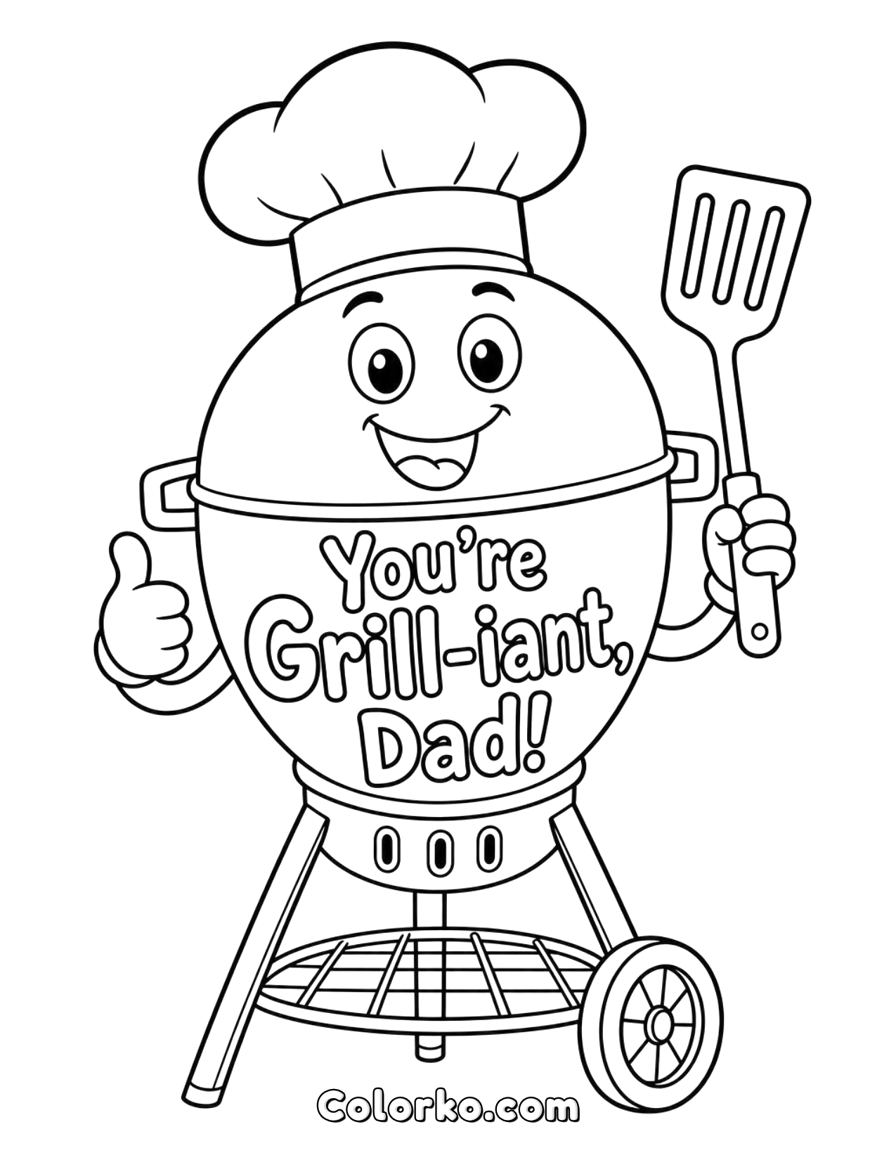You're Grill-iant Dad Father's Day pun Coloring Page